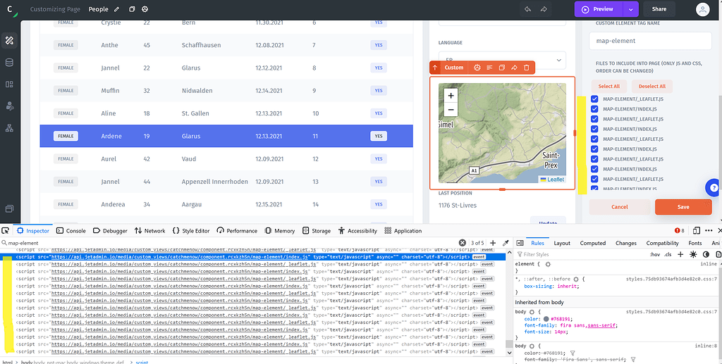 Properly load a custom component - How to - Jet Admin